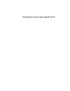 Introduction To Fuzzy Logic Using Matlab