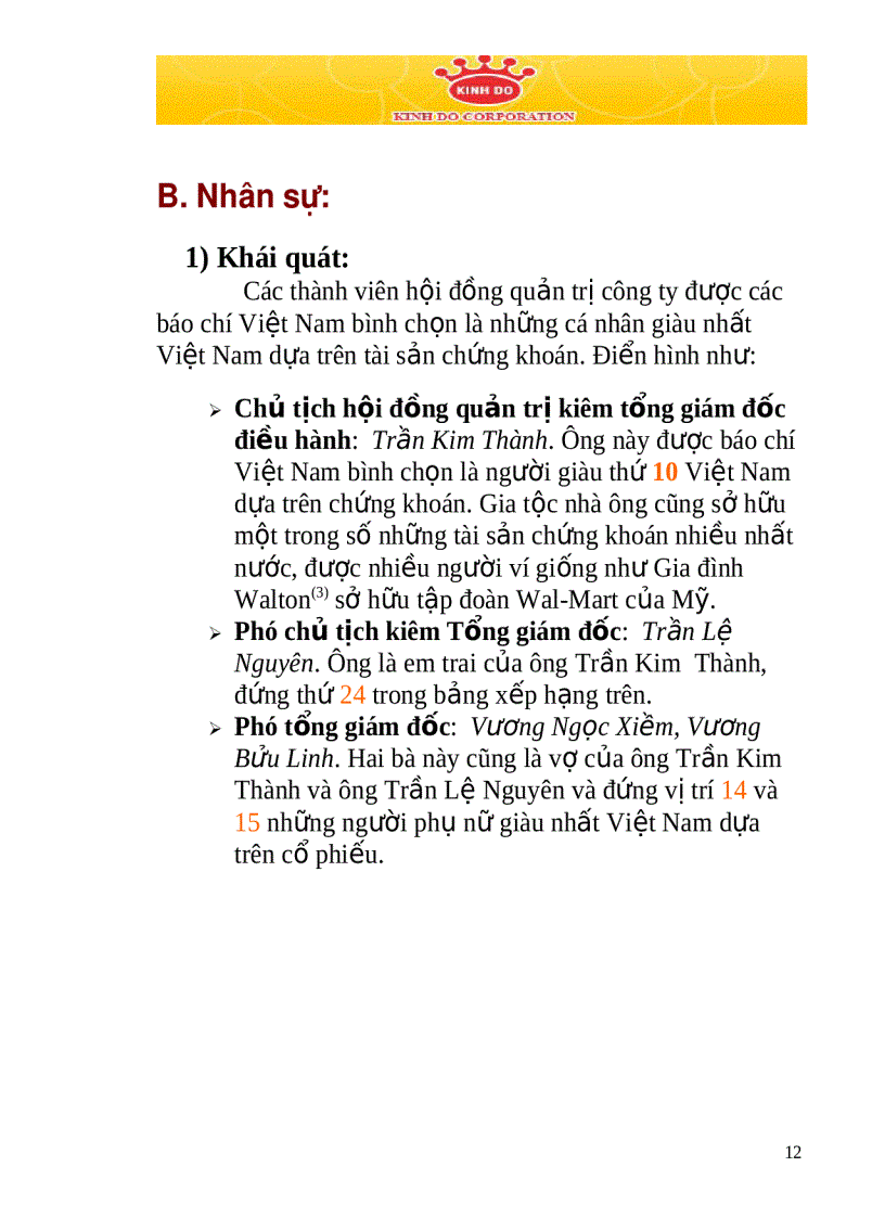 Giới thiệu tập đoàn Kinh Đô