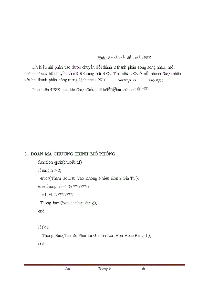 Mô phỏng điều chế khóa dịch pha QPSK 4PSK bằng MatLab