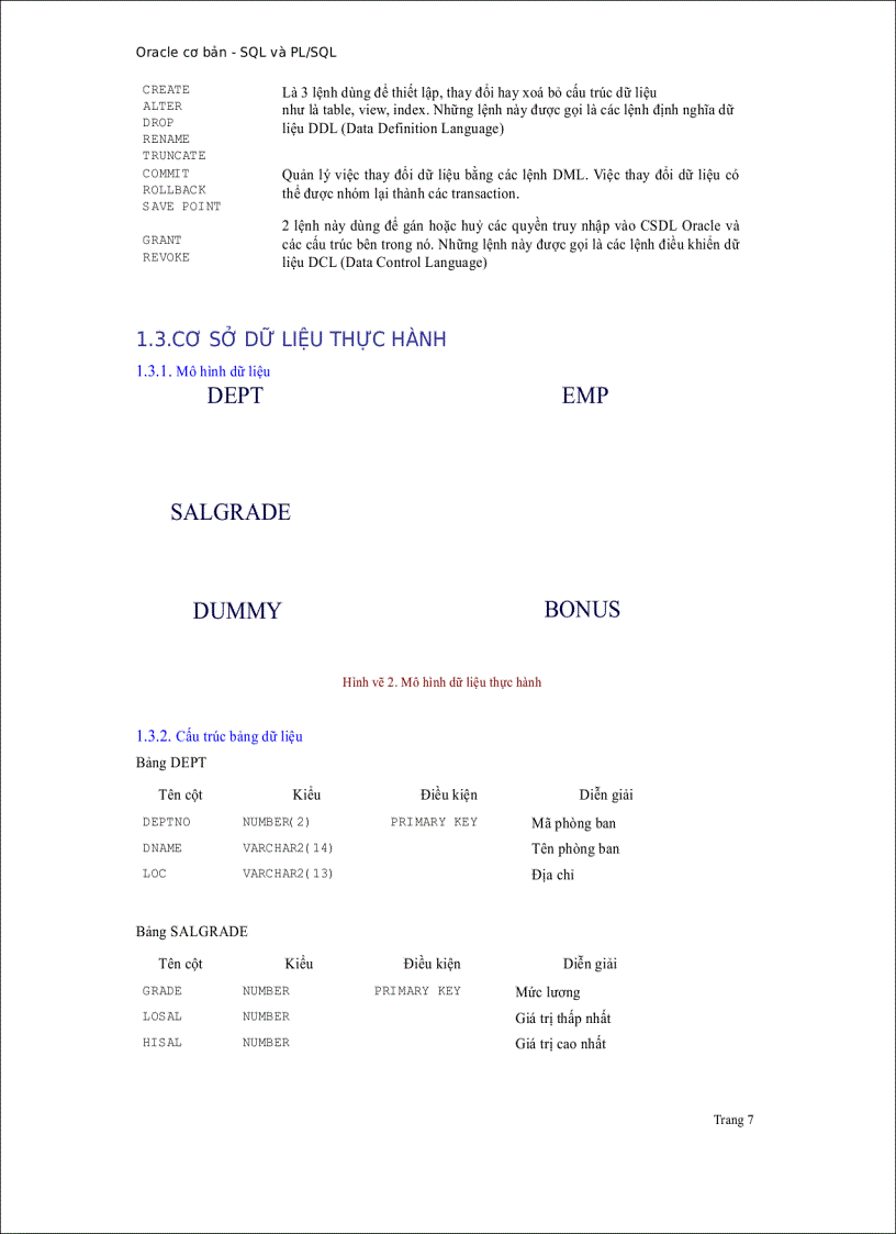 Giáo trình Oracle SQL PLSQL căn bản Tiếng Việt