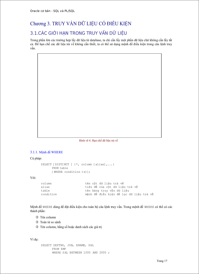 Giáo trình Oracle SQL PLSQL căn bản Tiếng Việt